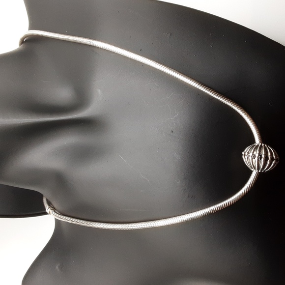 Pandora | Jewelry | Authentic Pandora Snake Chain Necklace With Pendant ...